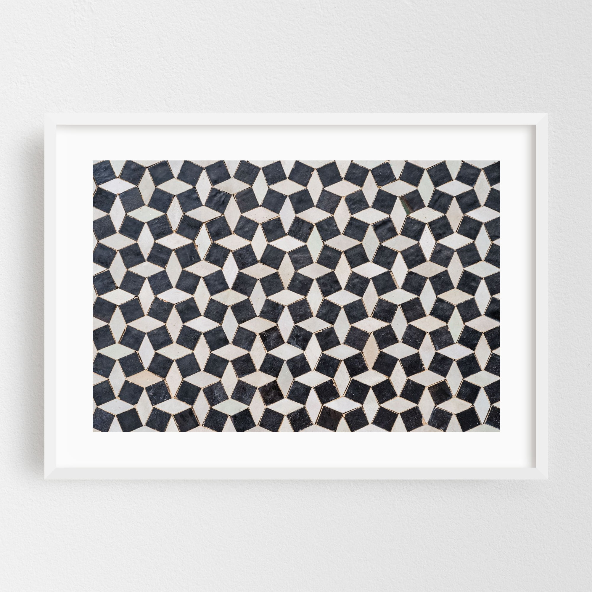 Moroccan mosaic in black and white - Fes Fez-Meknès Morocco Photography ...