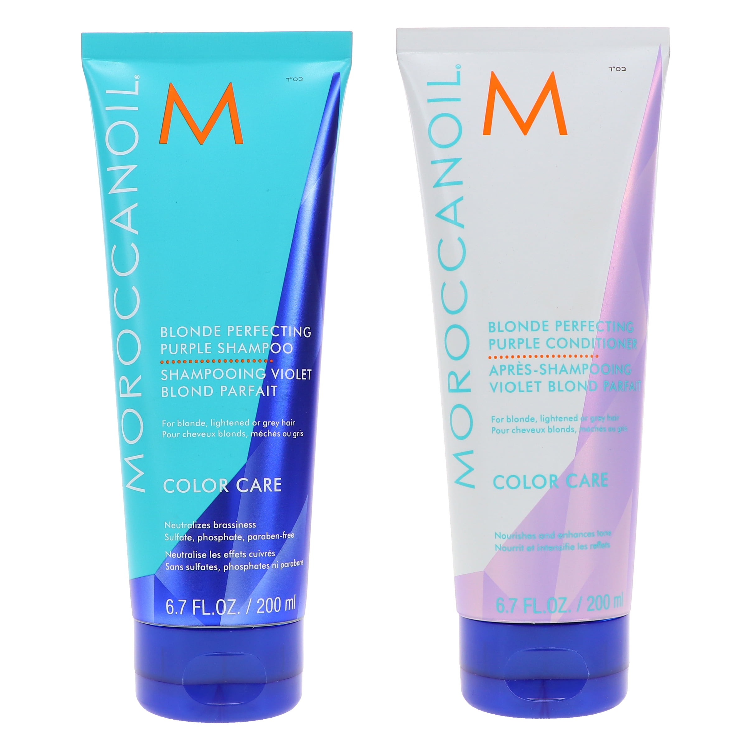 Moroccanoil Blonde Perfecting Purple Shampoo 6.7 oz & Blonde Perfecting ...