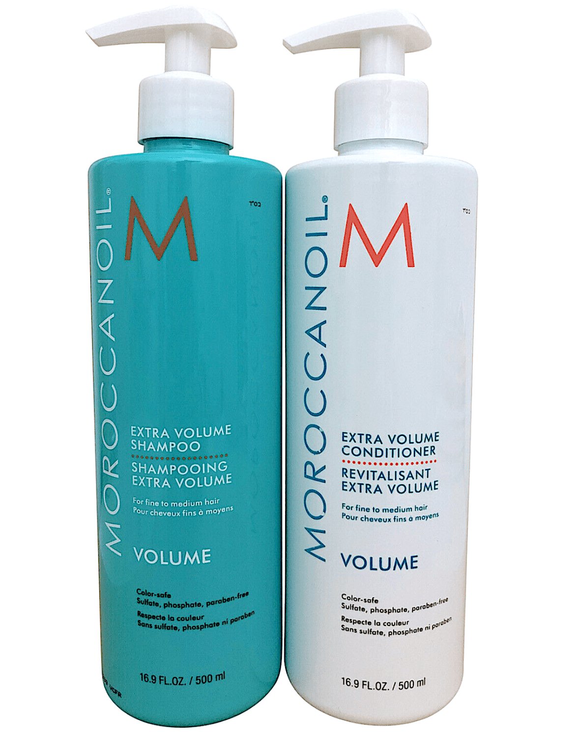 Moroccanoil Extra Volume Shampoo & Conditioner Duo, 16.9oz, Color-Safe ...