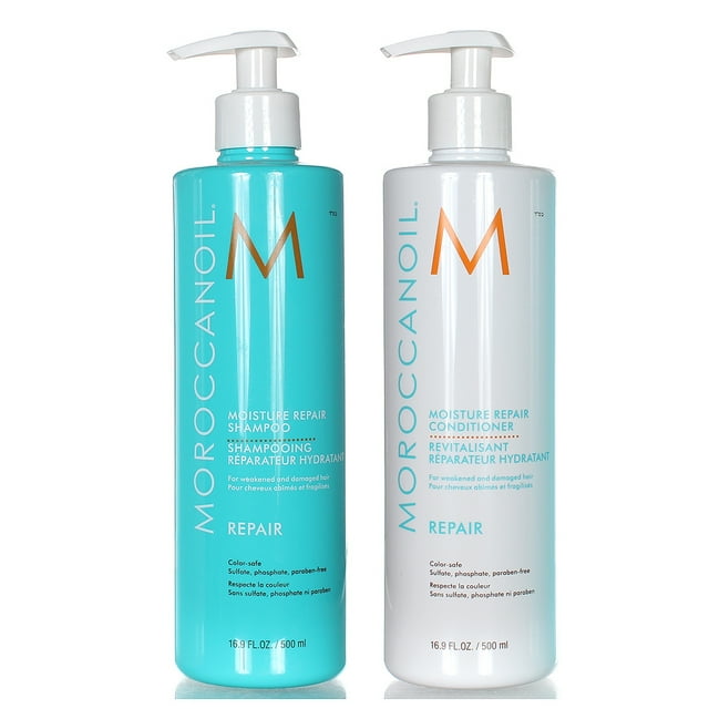 Moroccanoil Moisture Repair Shampoo and Conditioner Duo 16.9oz/500ml ...