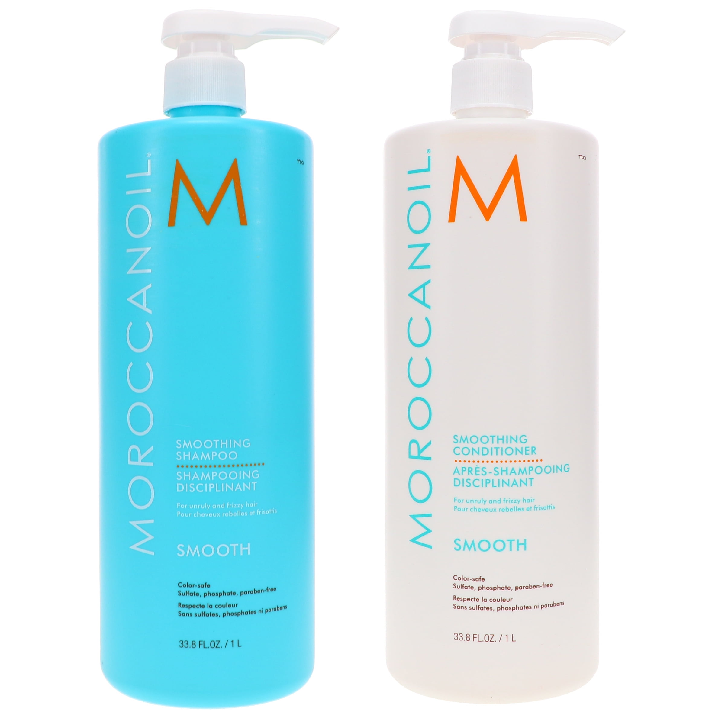 Moroccanoil Smoothing Shampoo 33.8 oz & Smoothing Conditioner 33.8 oz ...