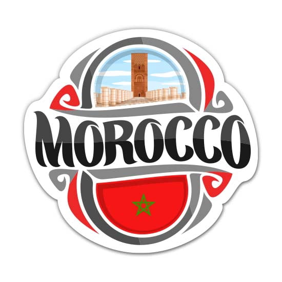 Morocco - 5" Vinyl Sticker - For Car Laptop I-Pad - Waterproof Decal ...