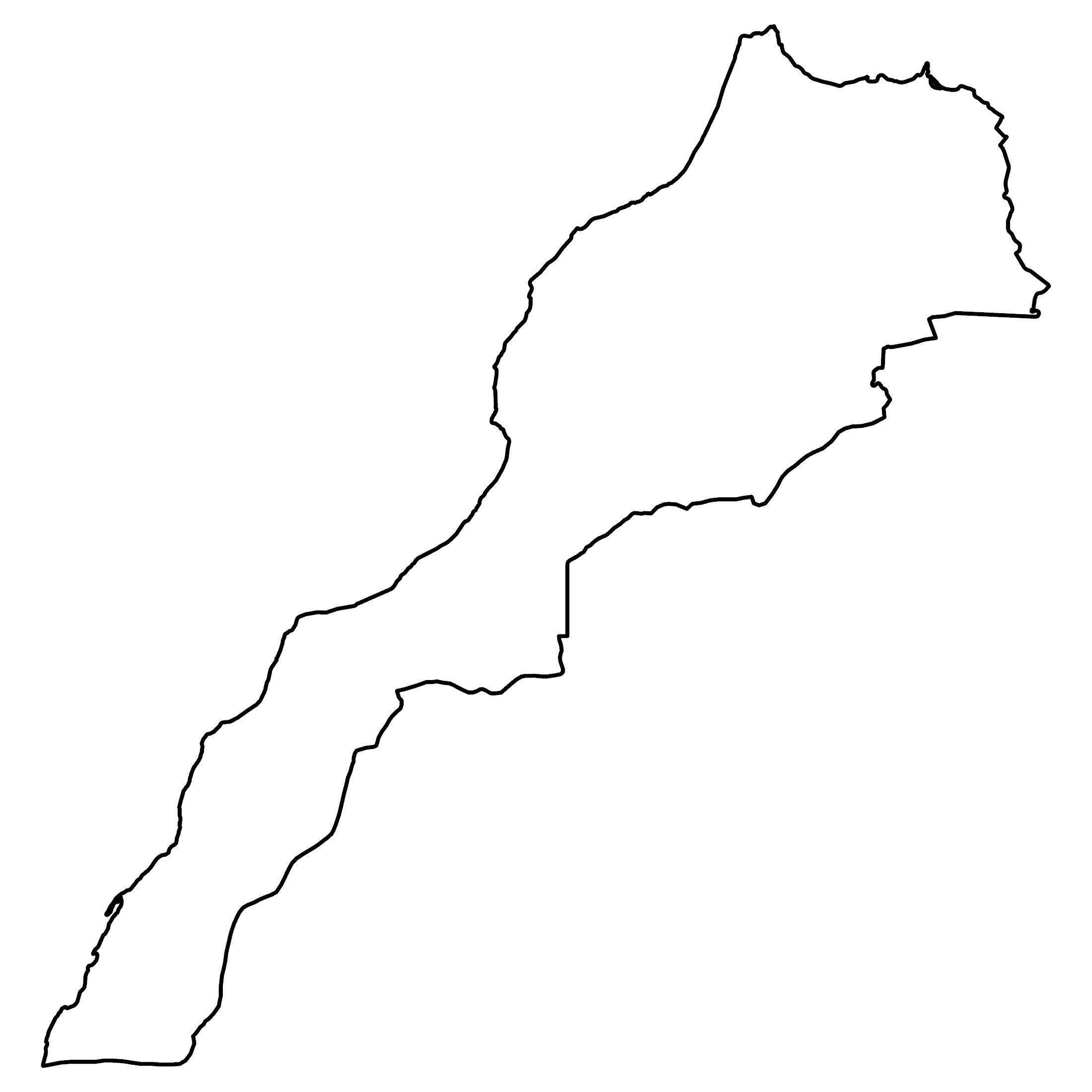 Morocco Blank Outline Map GLOSSY POSTER PICTURE PHOTO PRINT BANNER ...