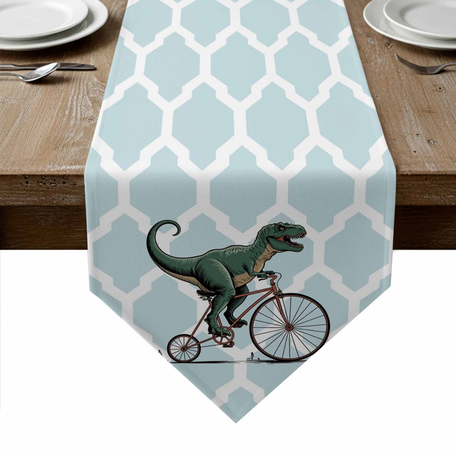 Morocco Blue Table Runner Linen Burlap Table Runner 72 Inches Long Cute ...