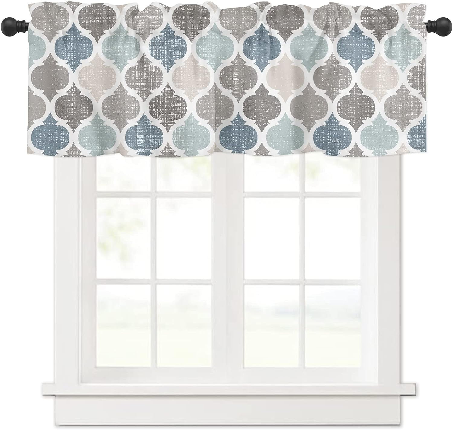 Morocco Curtain Valance Window Treatment Morocco Muted Tones of Blue ...