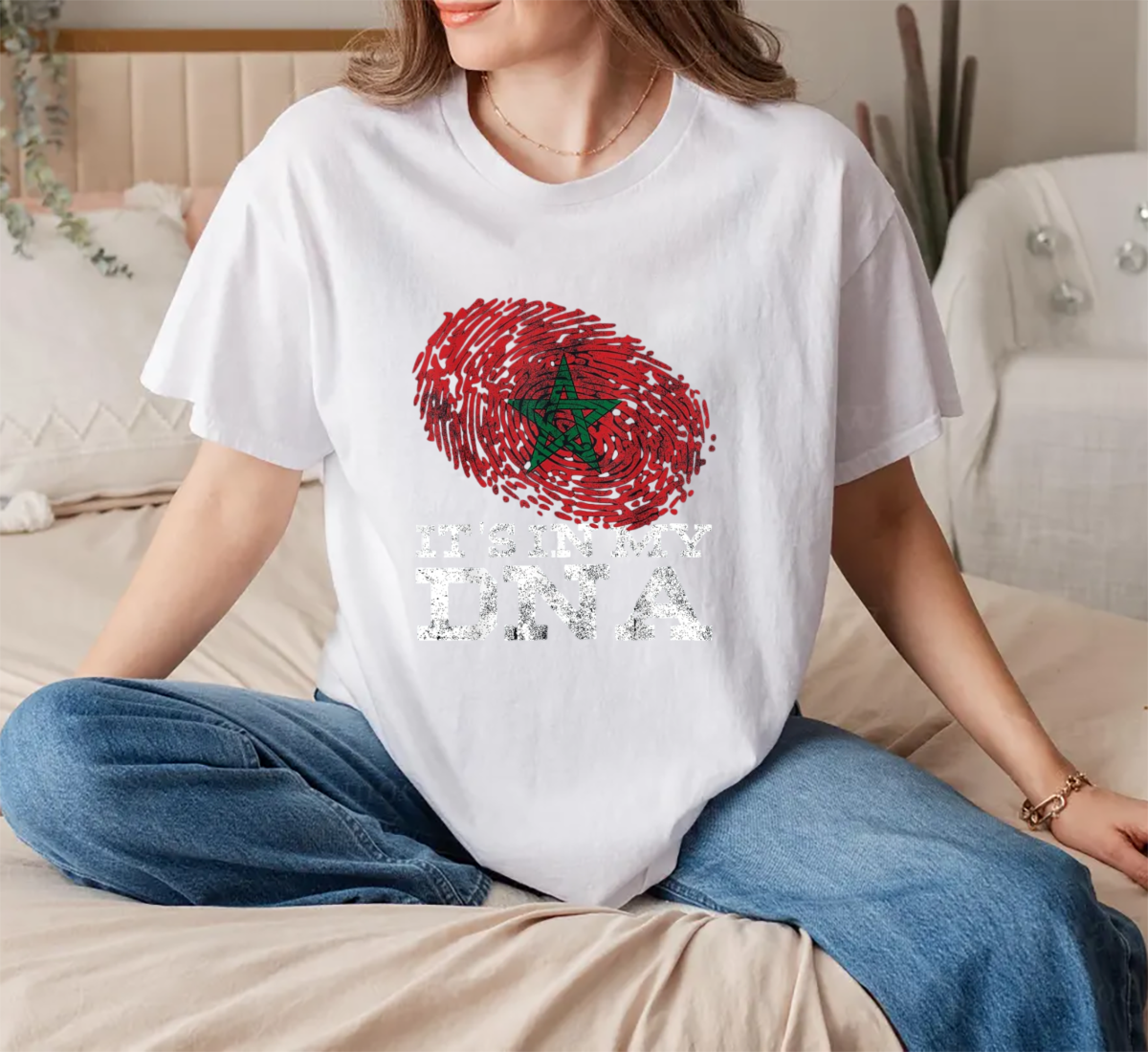 Morocco DNA Moroccan Moorish Heritage Flag Pride Gift up to Size 5XL ...