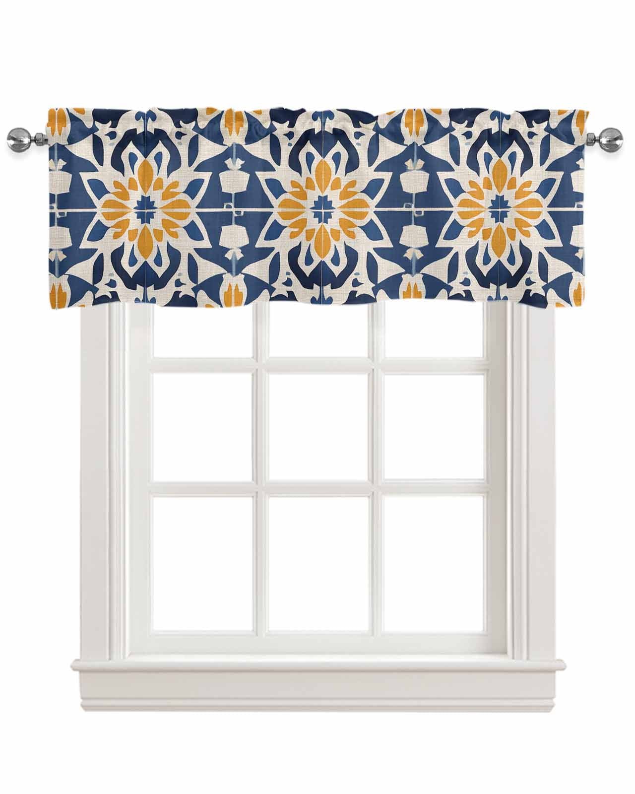 Morocco Kitchen Valances for Windows Farmhouse Linen Window Valance ...