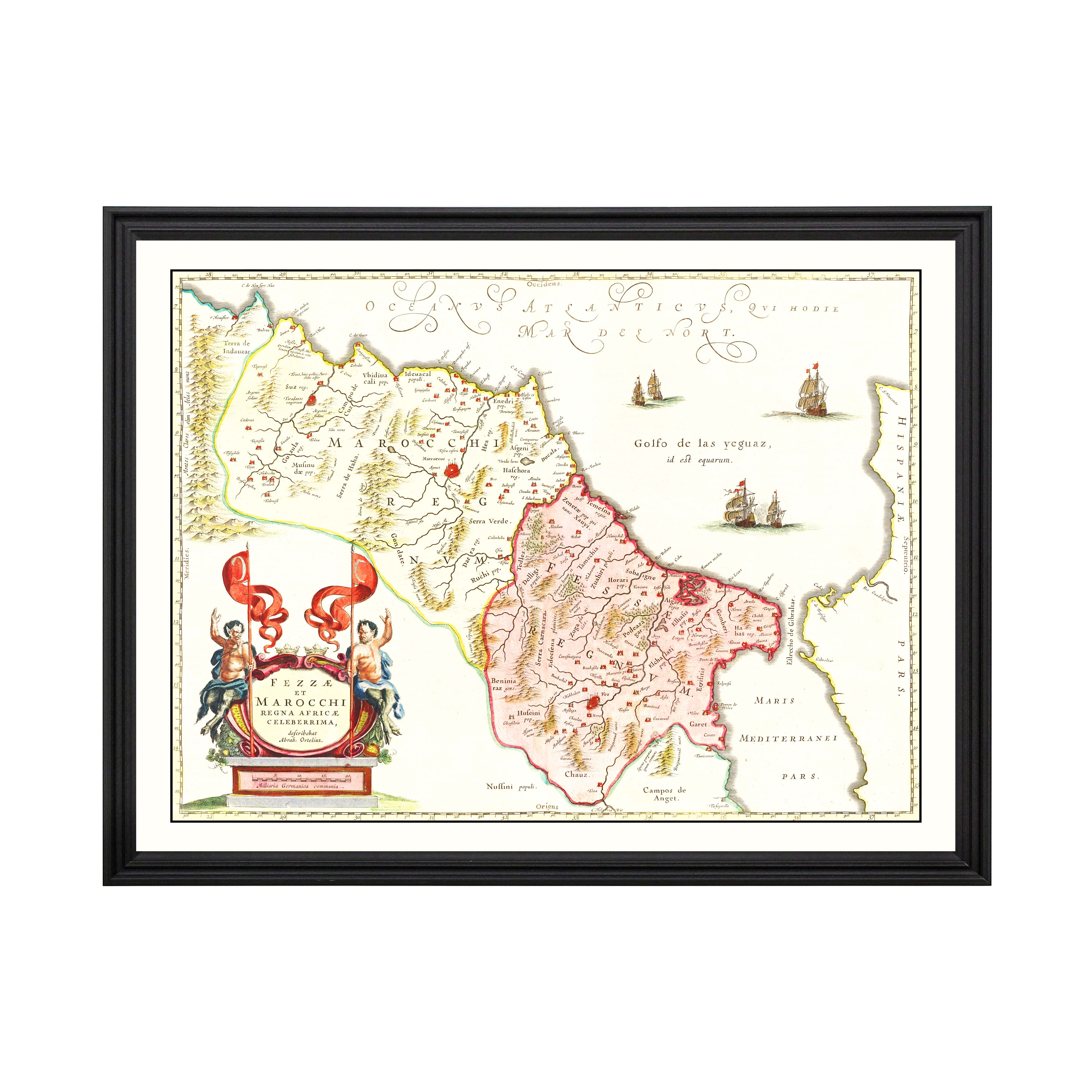Morocco Map, 1665 Vintage Map of Morocco History Wall Decor Gift, Old ...