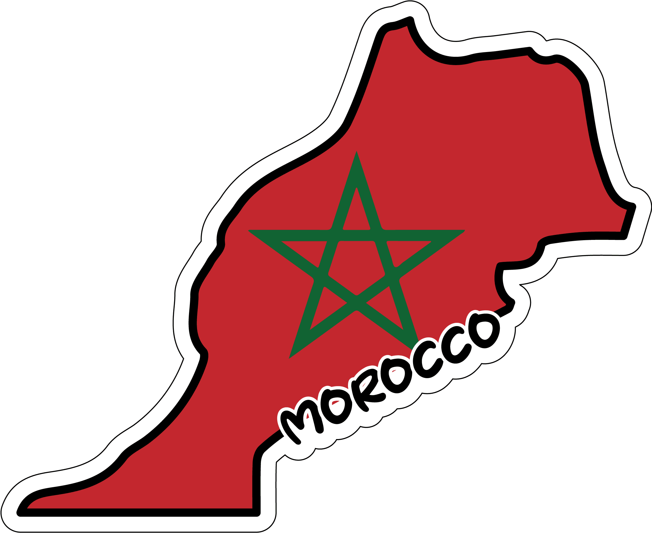Morocco Map Flag Sticker Decal / Kingdom of Morocco / Ø§Ù„Ù…Ù…Ù„ÙƒØ© Ø ...
