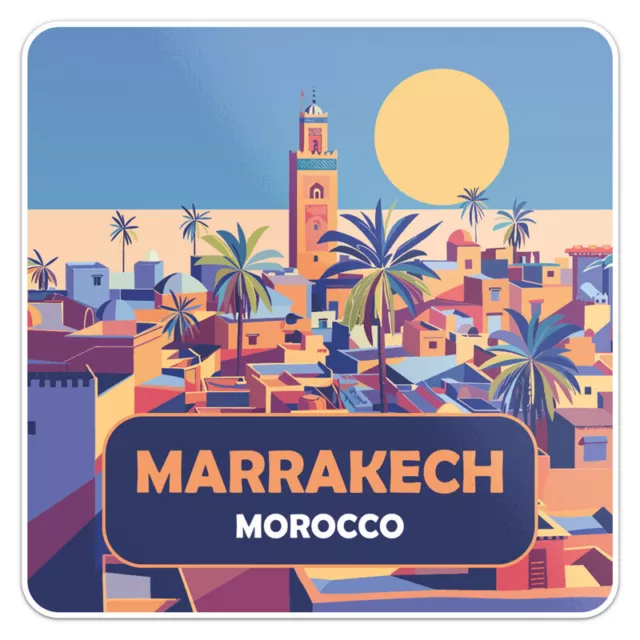 Morocco Marrakech City Sticker Phone Decal Water Bottle Stickers Car ...