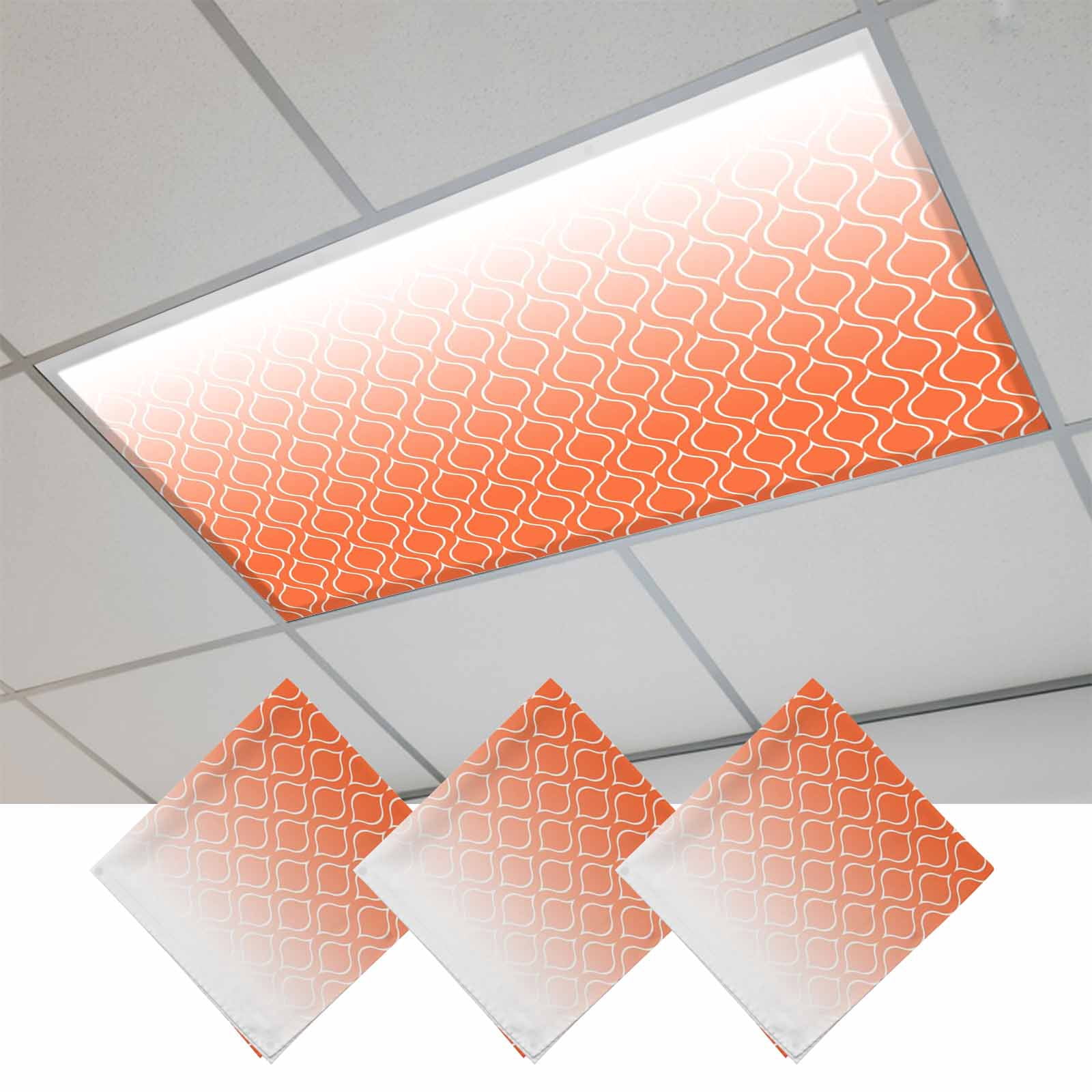 Morocco Orange Fluorescent Light Covers, Modern Geometric Gradient ...