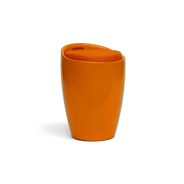 Morocco Orange Modern Stool with Storage - Walmart.com