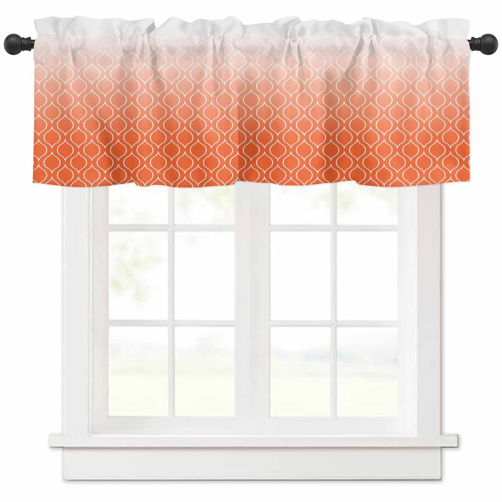 Morocco Orange Valances for Windows Farmhouse Kitchen Curtains Valances ...