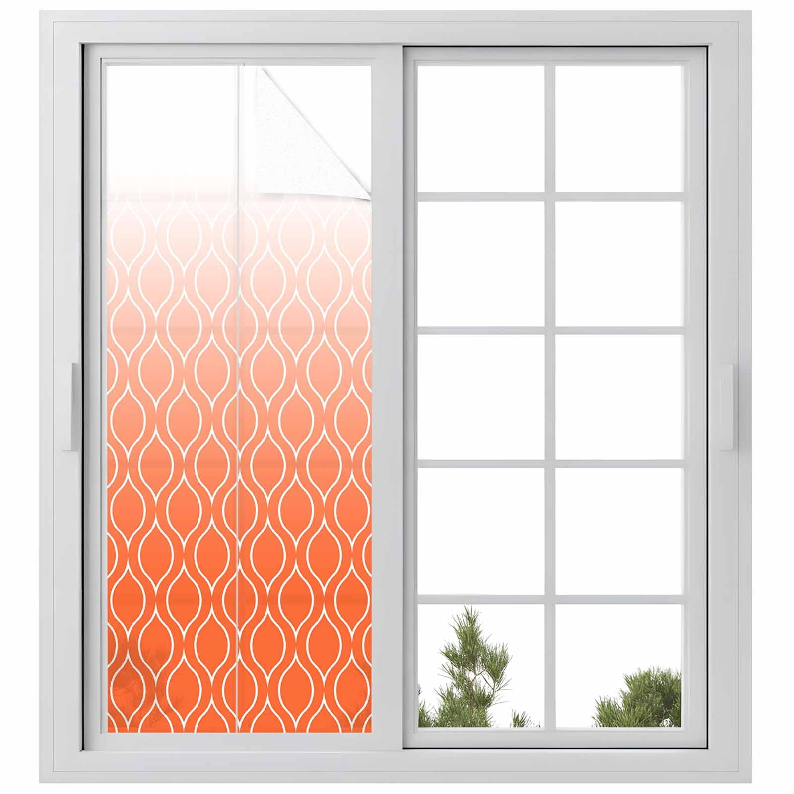 Morocco Orange Window Privacy Film, Modern Geometric Gradient Simple ...