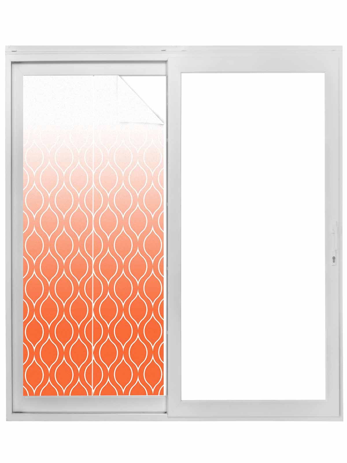 Morocco Orange Window Privacy Film, Modern Geometric Gradient Simple ...