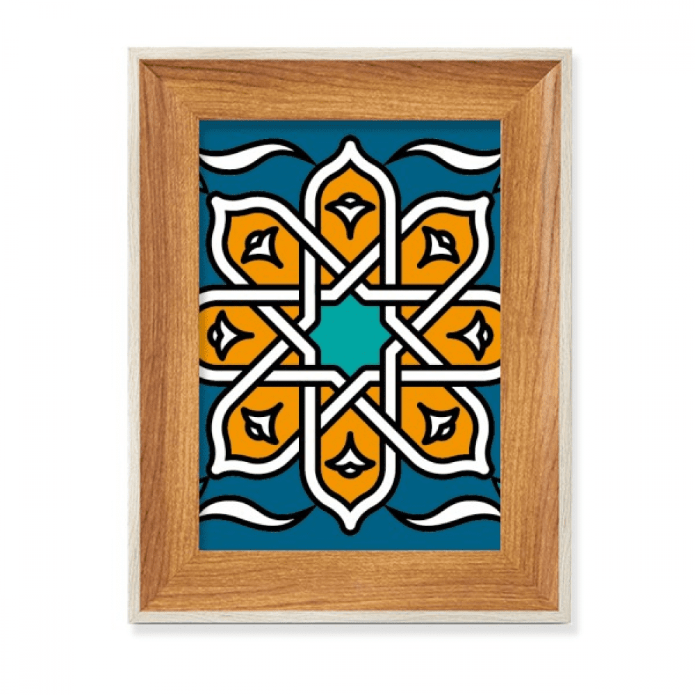 Morocco Style Flower Pattern Desktop Wooden Photo Frame Display Picture ...