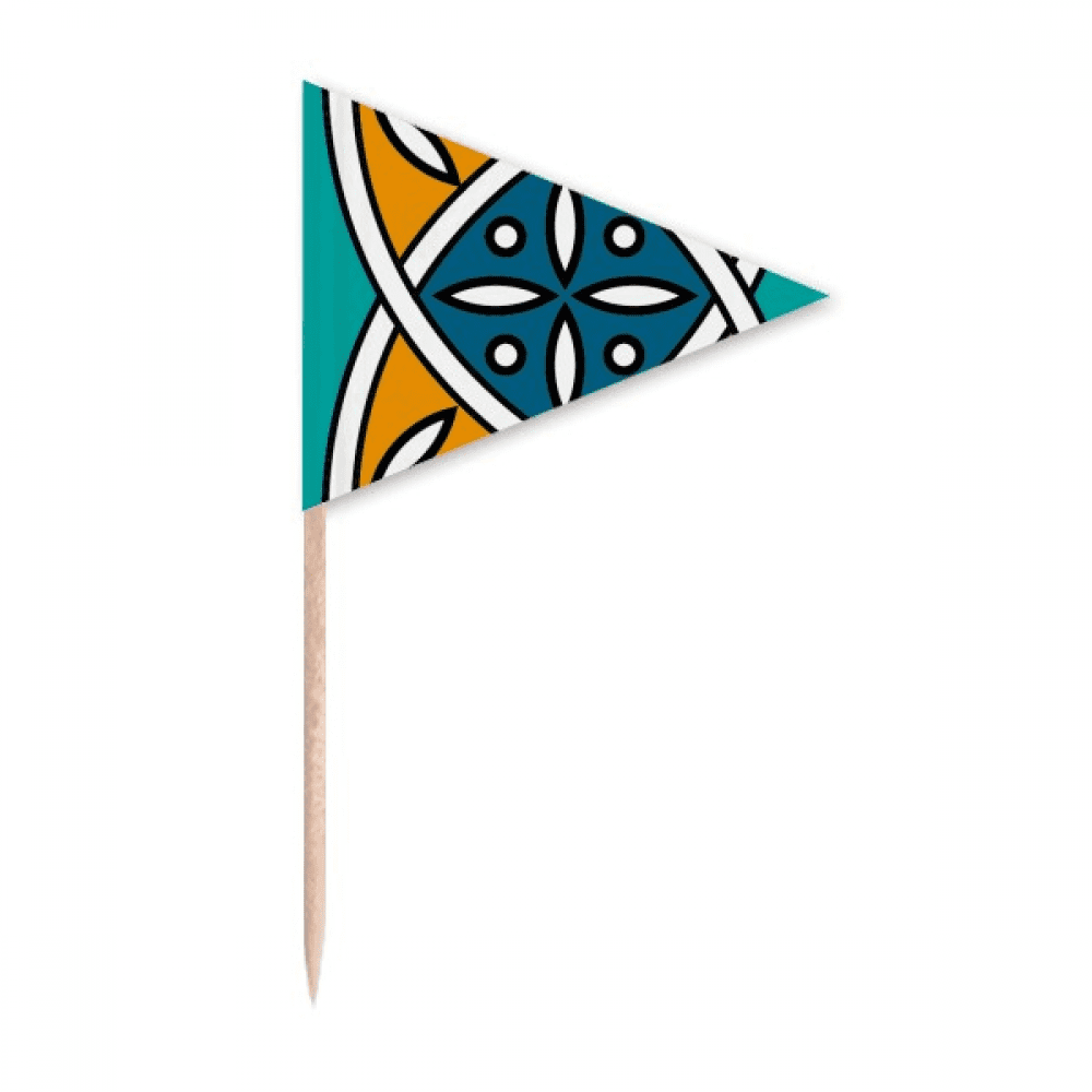 Morocco Style Geometry Pattern Toothpick Triangle Cupcake Toppers Flag ...