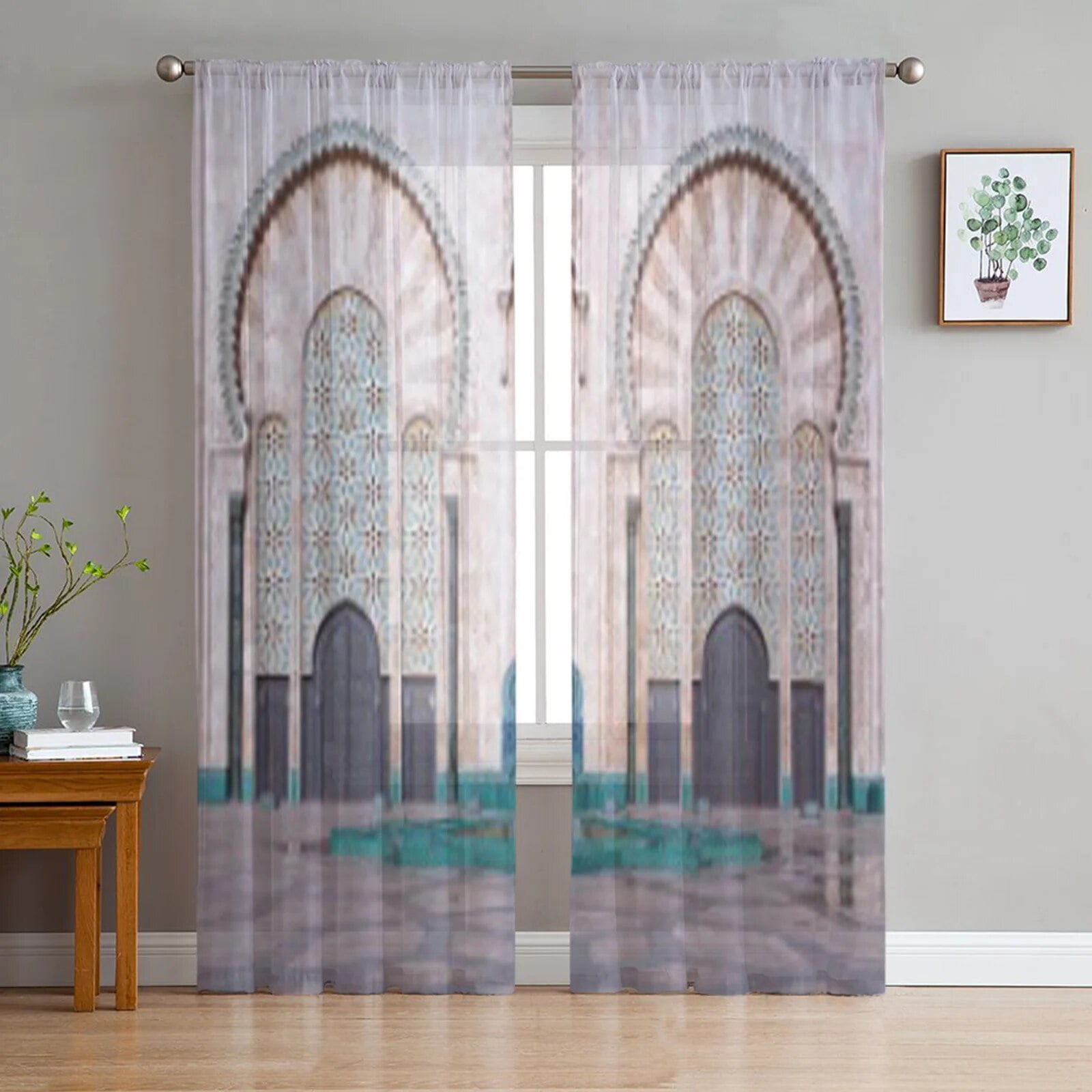 Morocco Style Sheer Curtains For Bedroom Living Room Tulle Curtains For ...