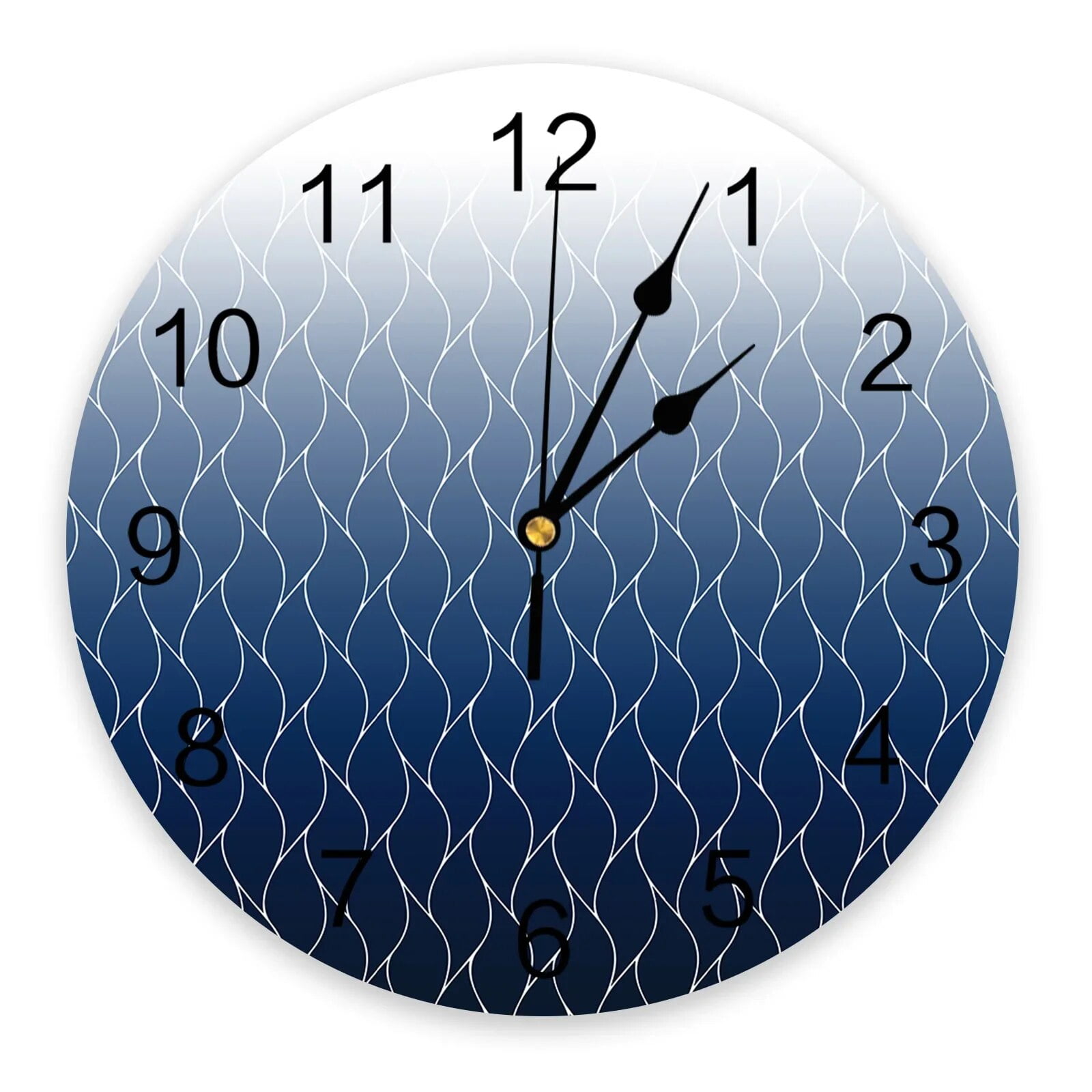 Morocco Texture Navy Blue Bedroom Wall Clock Large Modern Kitchen ...