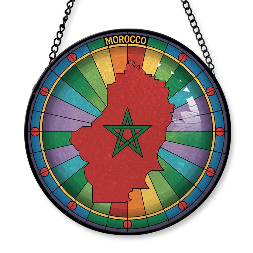Morocco Travel Decor Suncatcher Stained Glass Window Hanging, Gift for ...