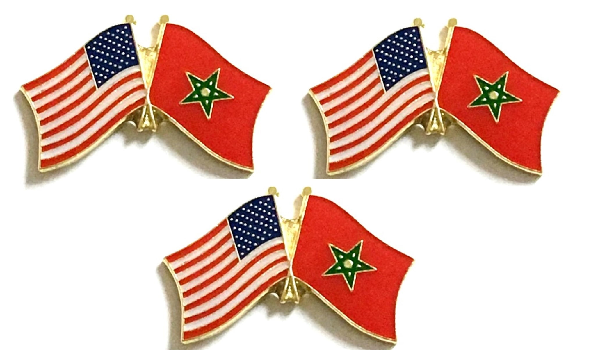 Morocco & US Crossed Flag Lapel Pins, Pack of 3 - Walmart.com