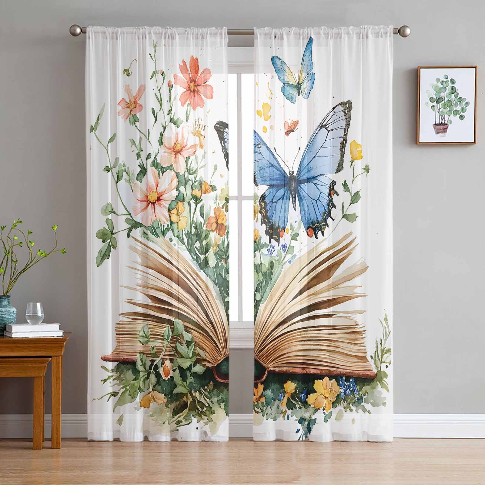 Moroccon Sheer Curtains 72 Inches Long 2 Panels Set, Window Sheer ...