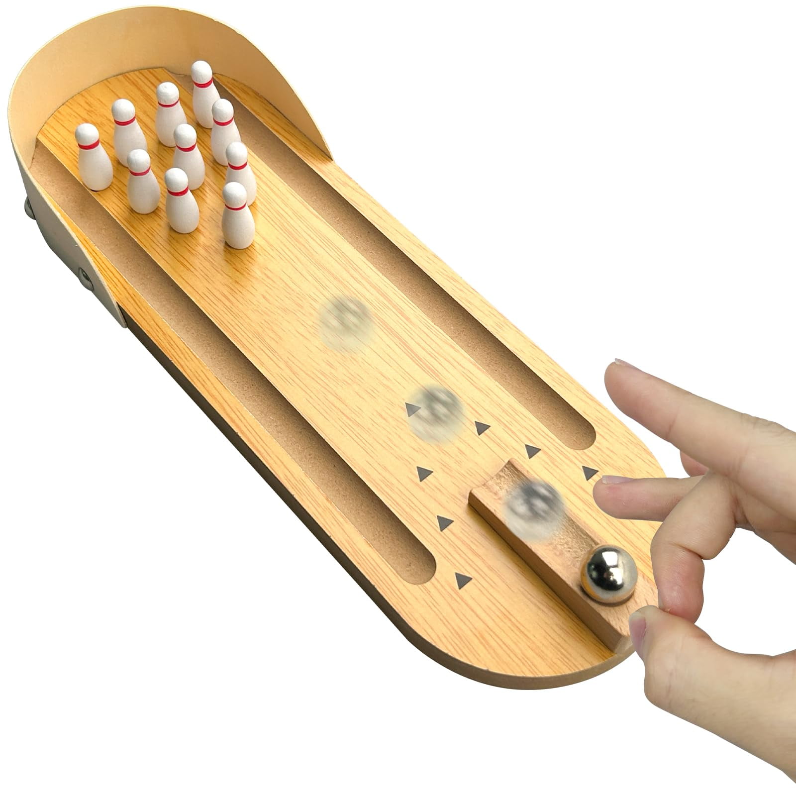 Morofme Tabletop Mini Bowling Game Set Wooden Bowling Toy Desktop ...