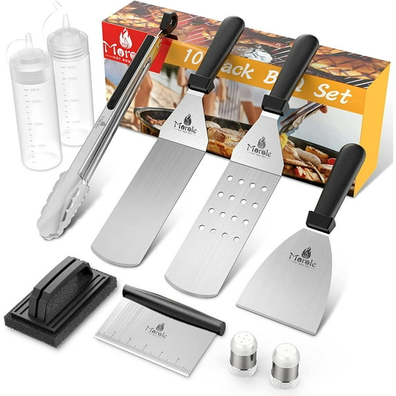 Morole 10PCS Griddle Accessories Kit, Stainless Steel BBQ Set with ...