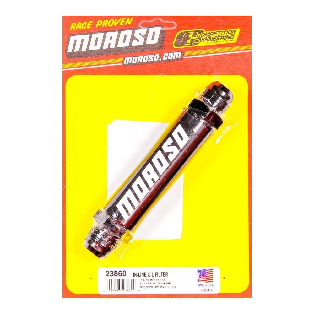 Moroso Inline Screened Oil Filter #12 AN Fittings - Walmart.com