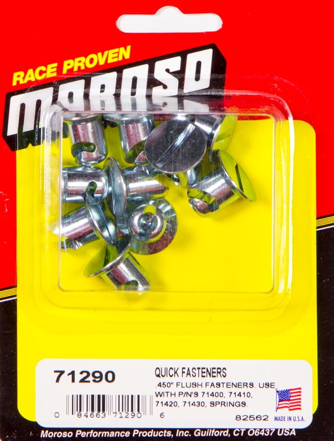Moroso Quick Release Fastener Slotted Flush Head 0.450 in 10 pc P/N ...