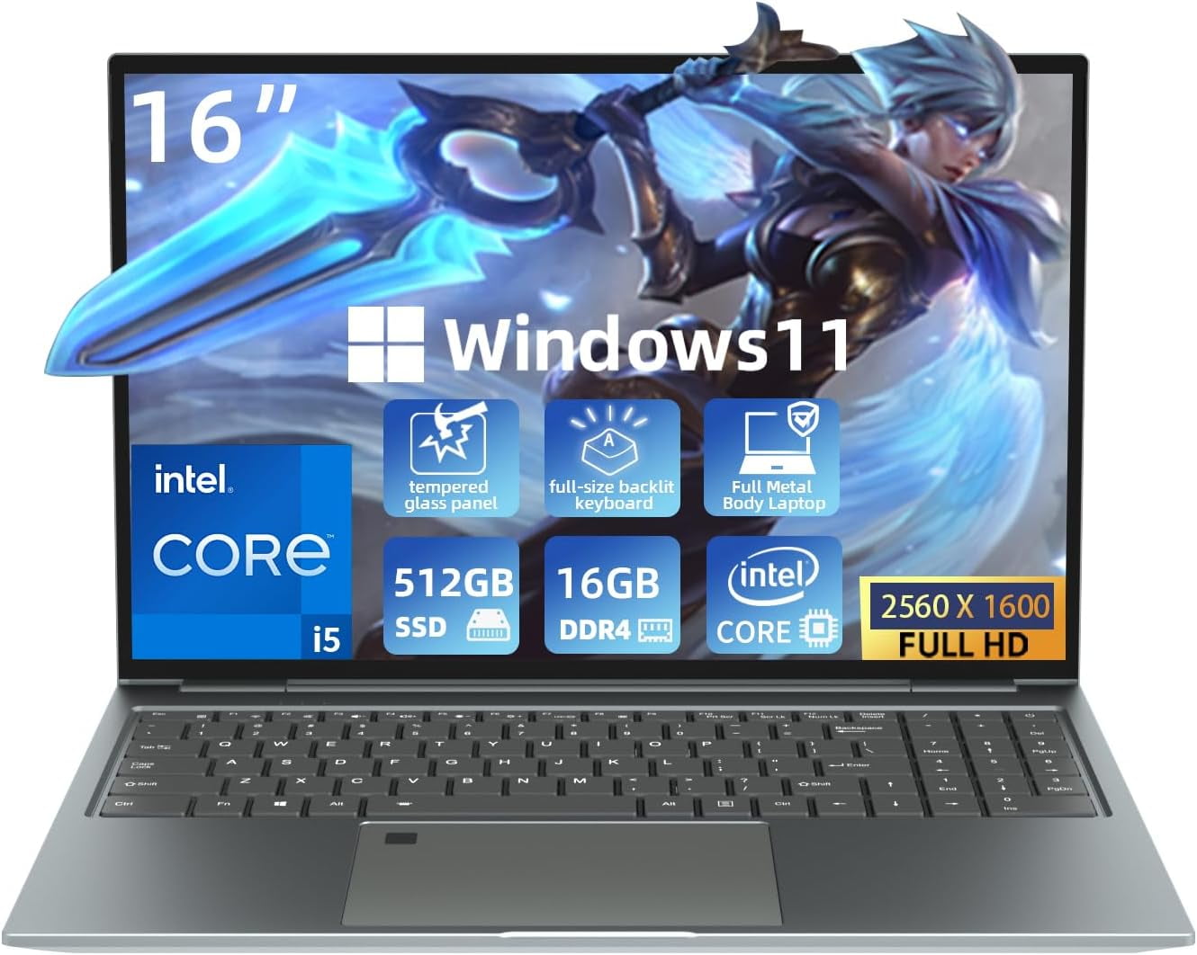 Morostron 16-inch 16GB RAM 512GB SSD Windows 11 Newest Gaming laptop ...