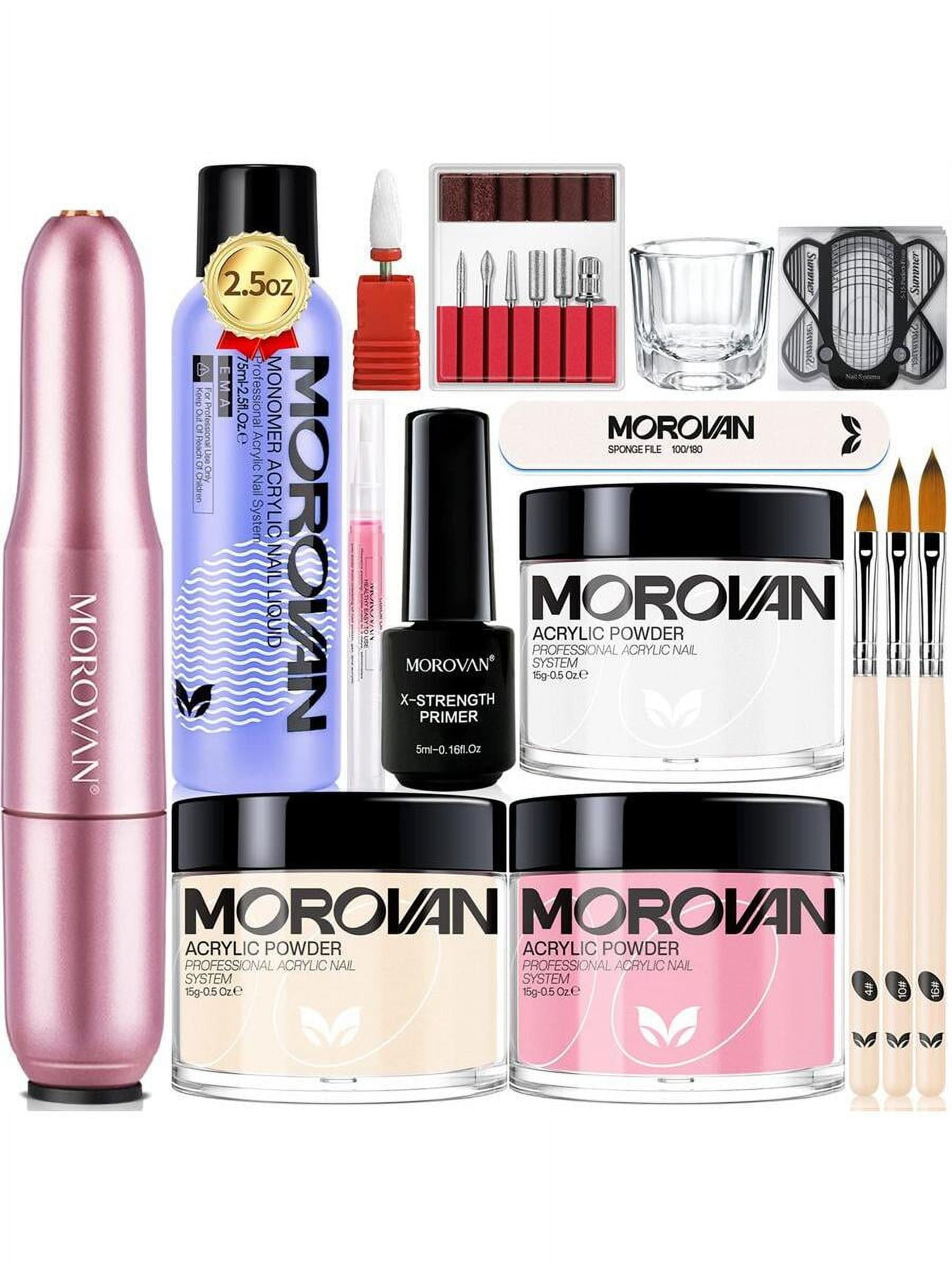 Morovan Acrylic Nail Kit With Drill Professional Acrylic Powder And