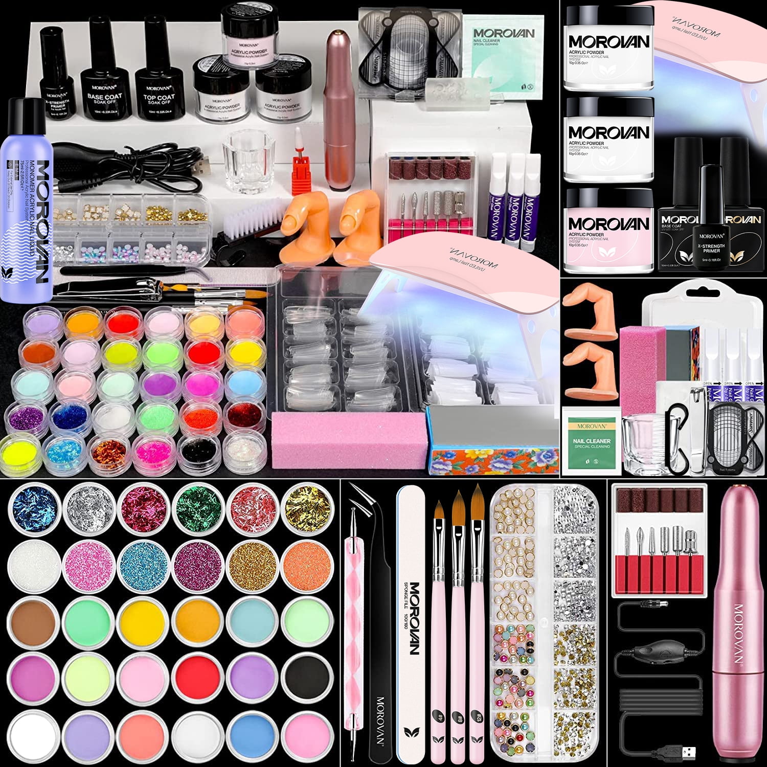 Morovan Beginner Professional Acrylic Nail Kit: Contains Full Nail Kit ...