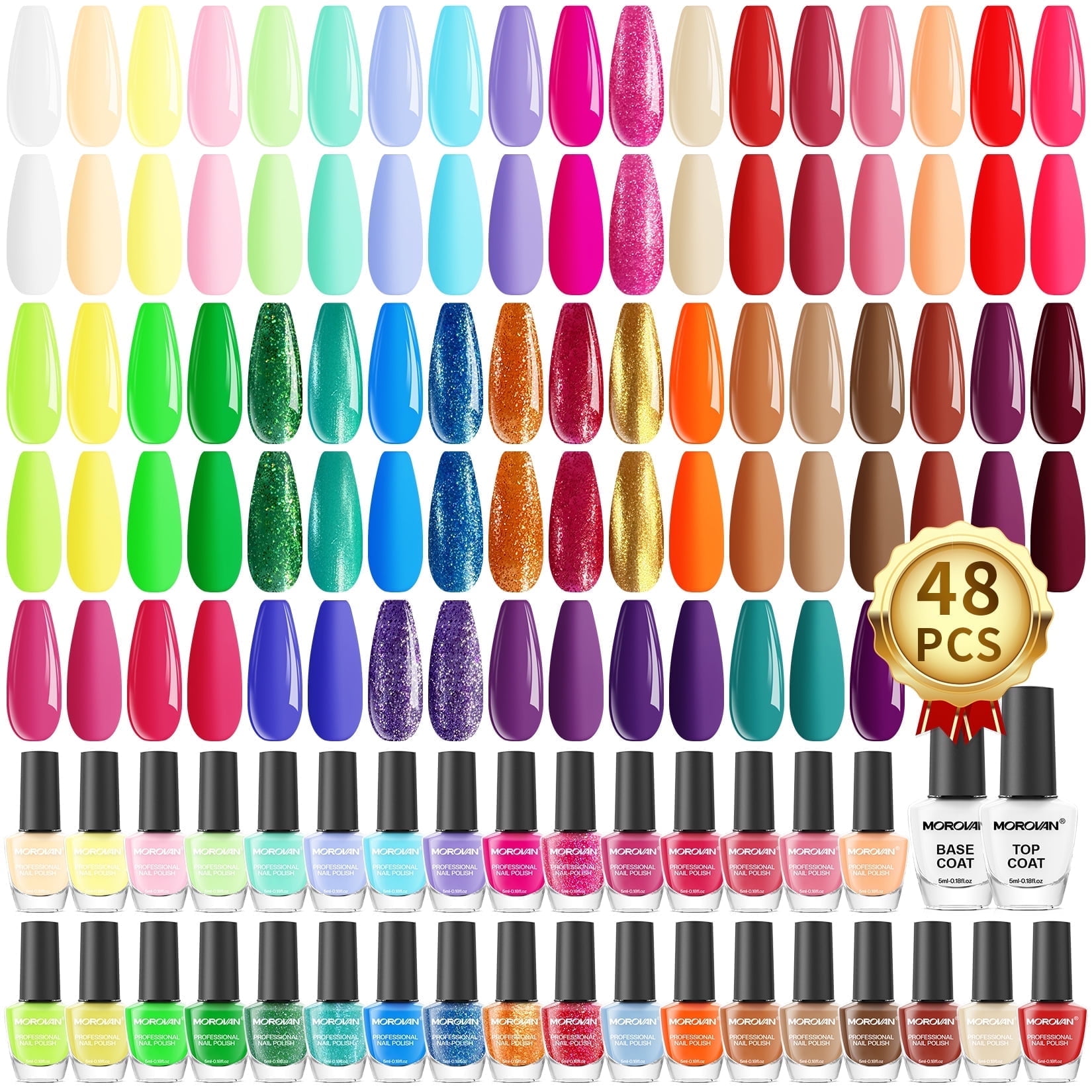 Morovan Nail Polish Set Fingernail: 48PC Air Quick Dry Nail Polish Kit ...