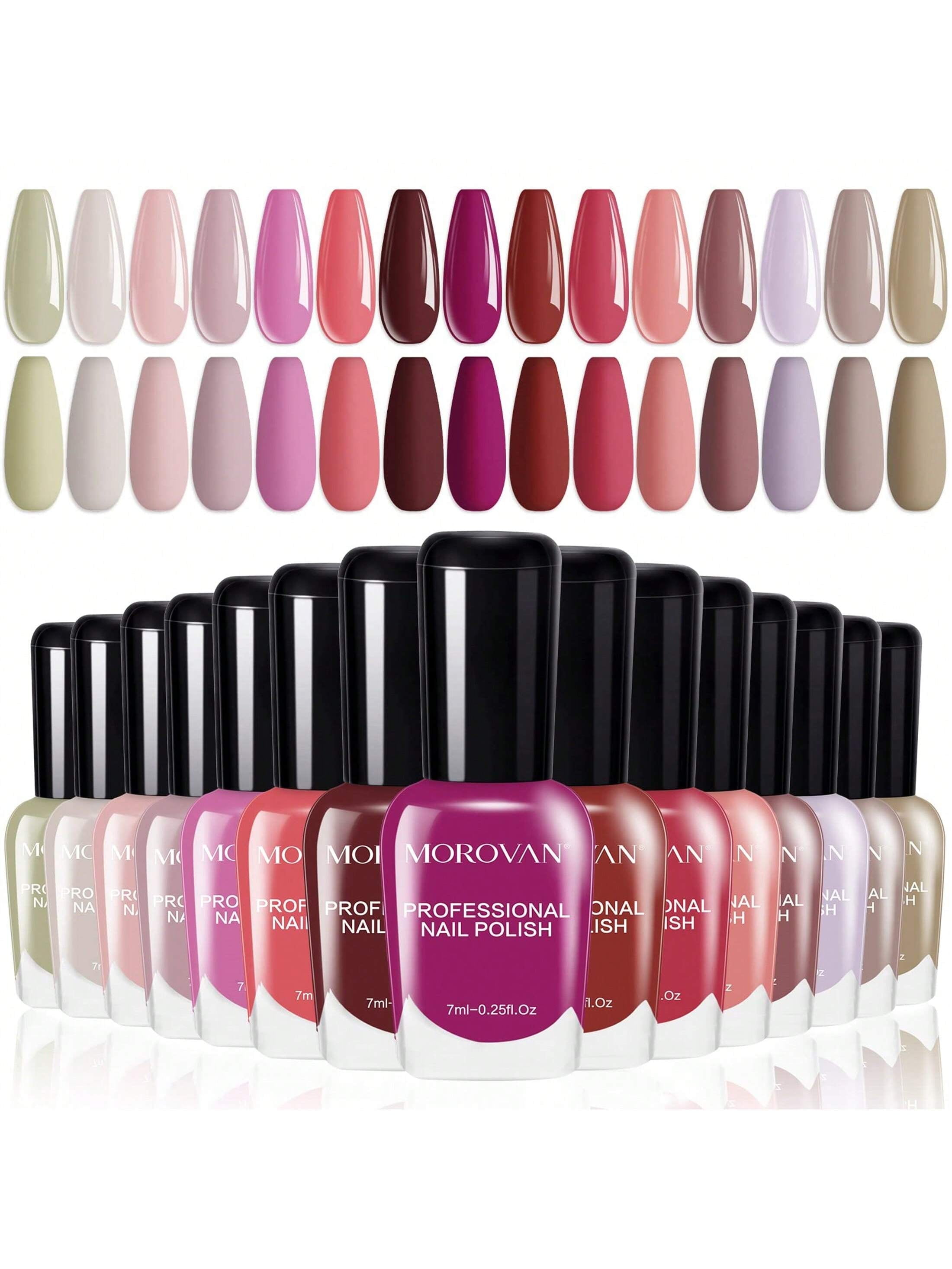 Morovan Nail Polish Set - Nail Polish 0.25oz Finger Nail Polish 15 ...