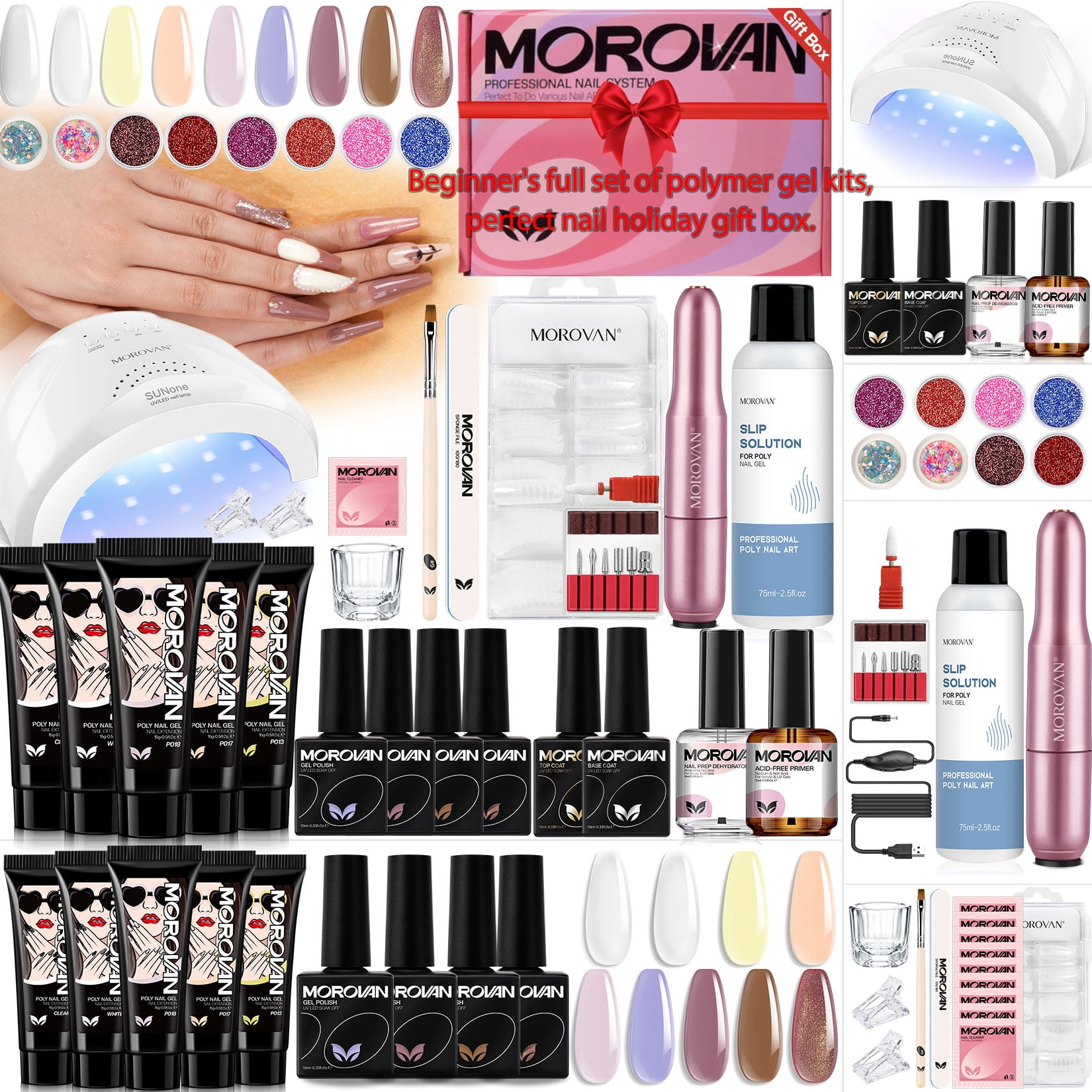 Morovan Poly Gel Complete Manicure Kit - Includes Everything ...