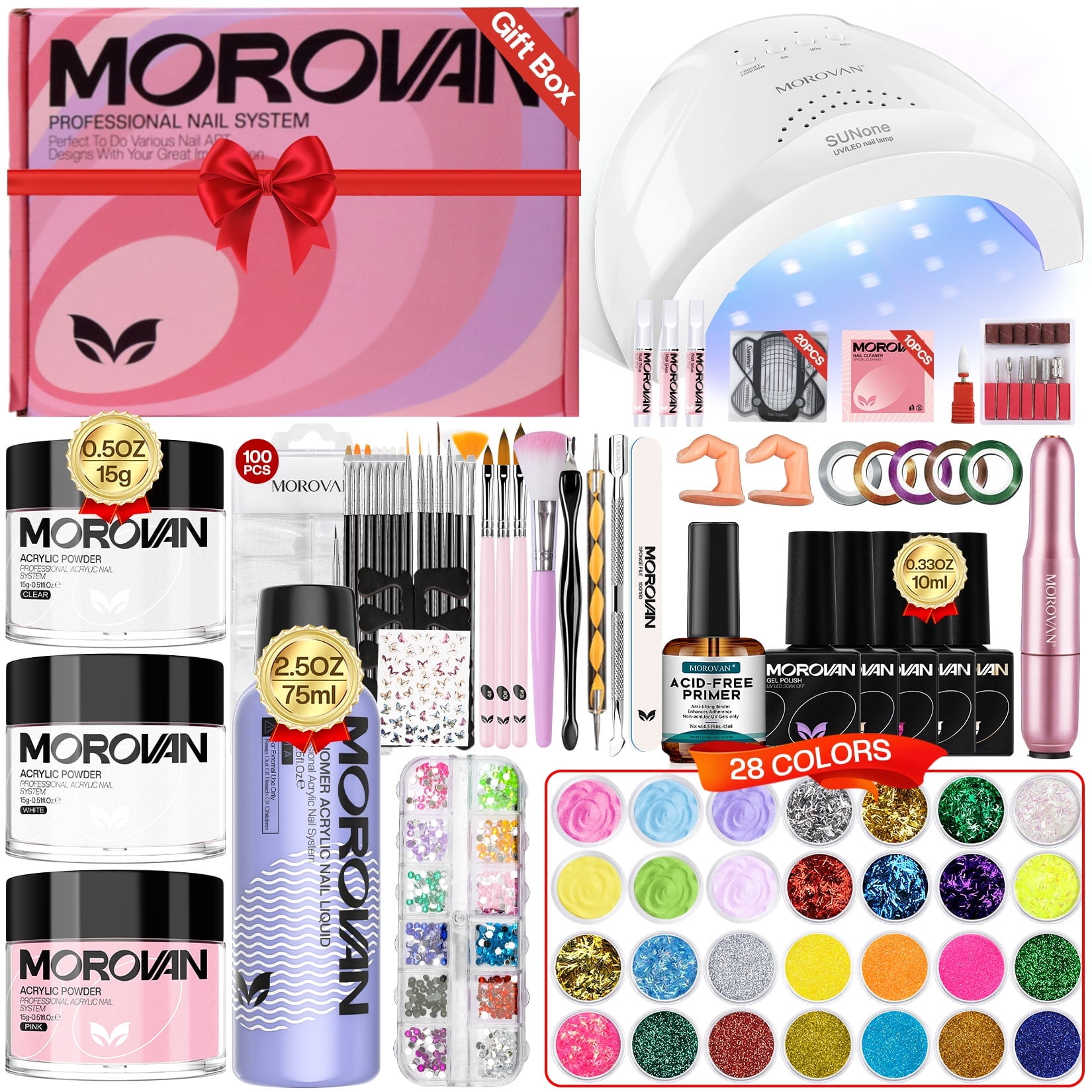 Morovan All-in-One Acrylic Nail Kit for Beginners - Complete ...