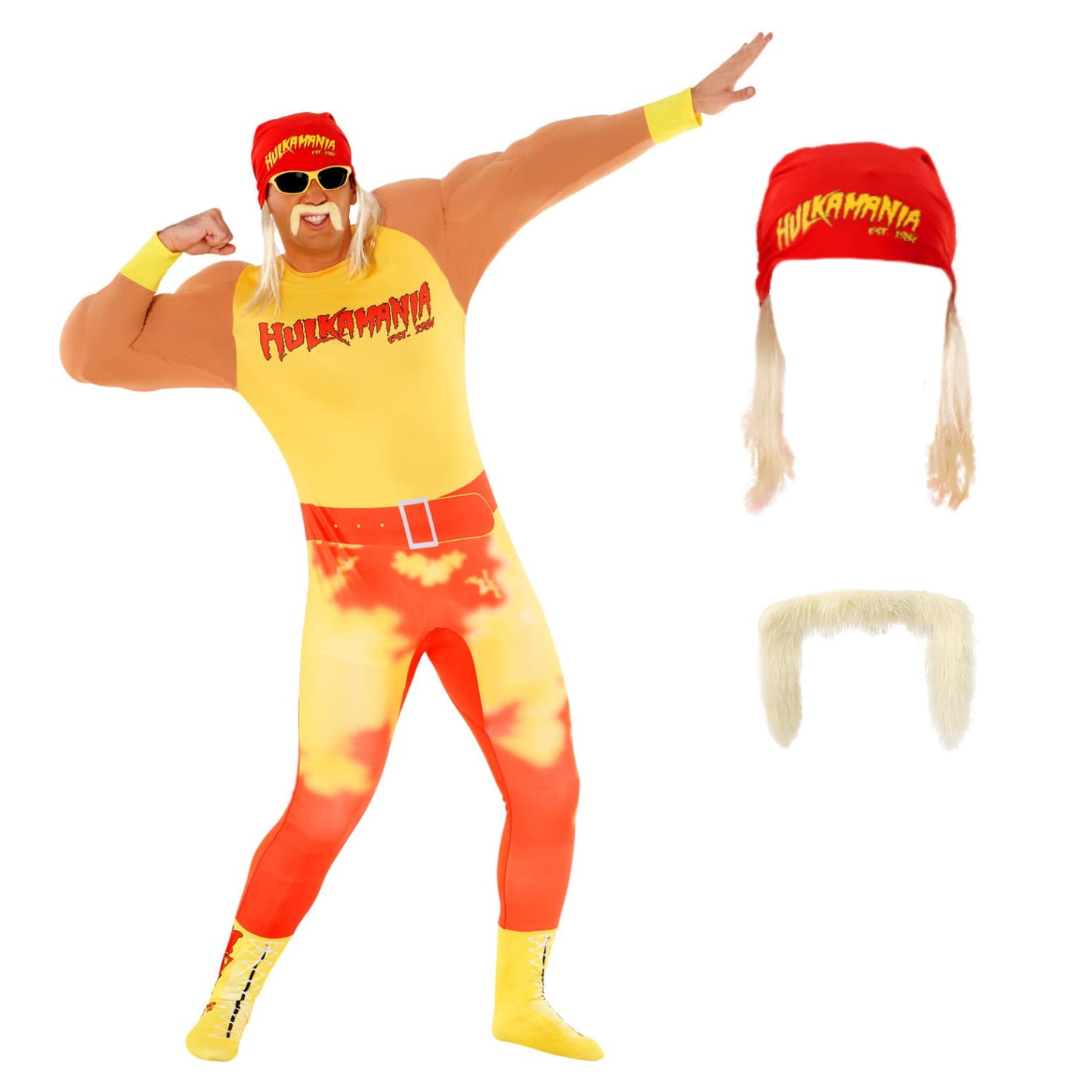 Morph Costumes Official Hulk Hogan WWE Halloween Adult Costume For Men ...