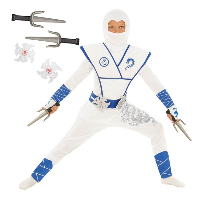 Morph Kids White Ninja Costume Toys Boys Girls Samurai Warrior Book ...