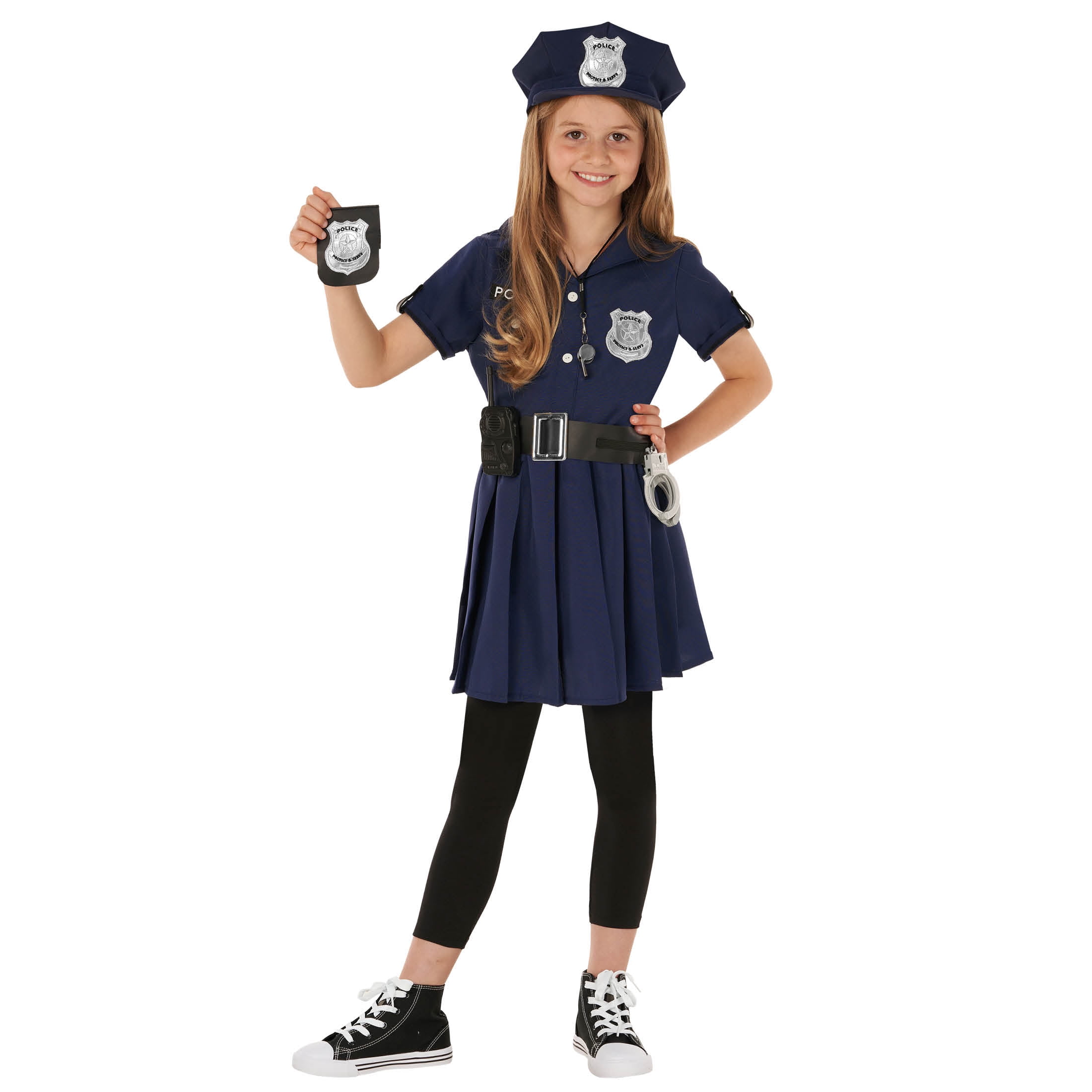 Morph Navy Blue Police Girl Costume Toys Kids Officer Cop Uniform Dress ...