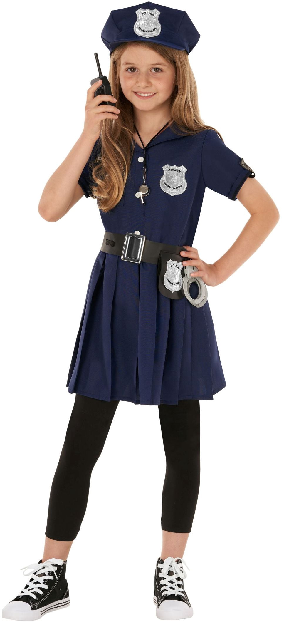Morph Kids Police Officer Costume with Accessories, Navy Blue Uniform ...