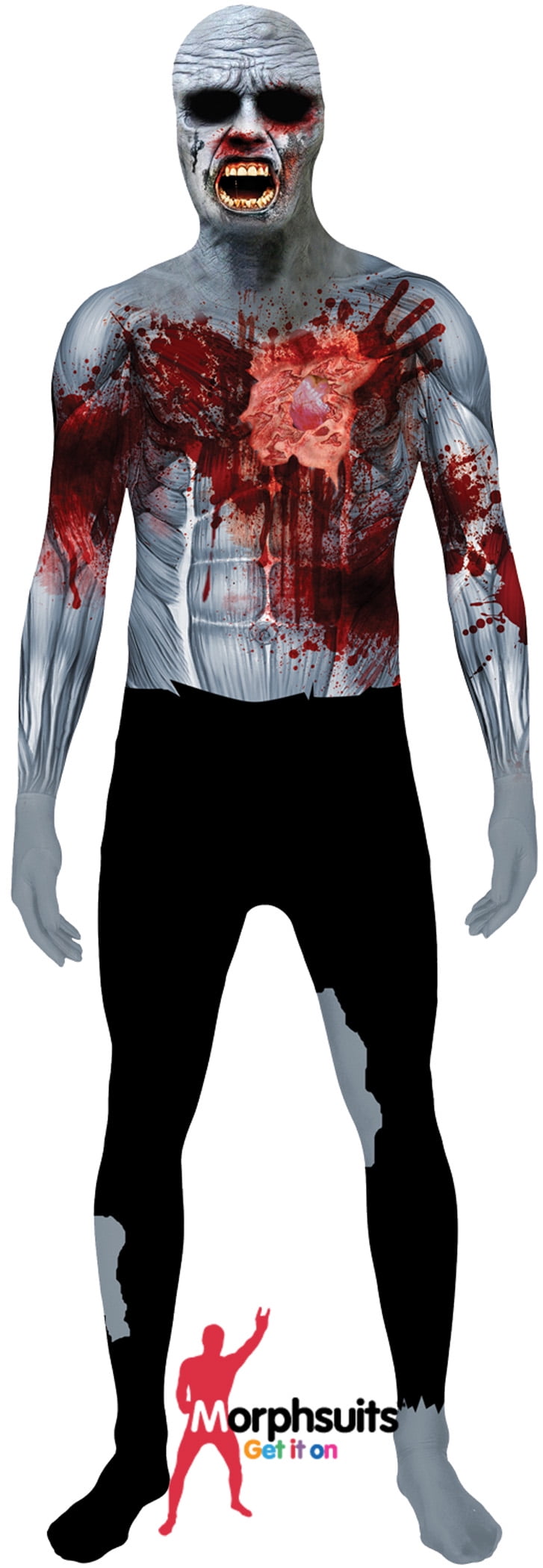 Morphsuits Grey Beating Heart Zombie Adult Suit Unisex Adult iMorph ...