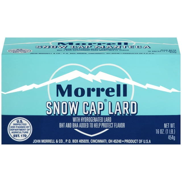 John Morrell Fresh Premium Snow Cap Lard, Versatile Cooking Staple, 16 ...