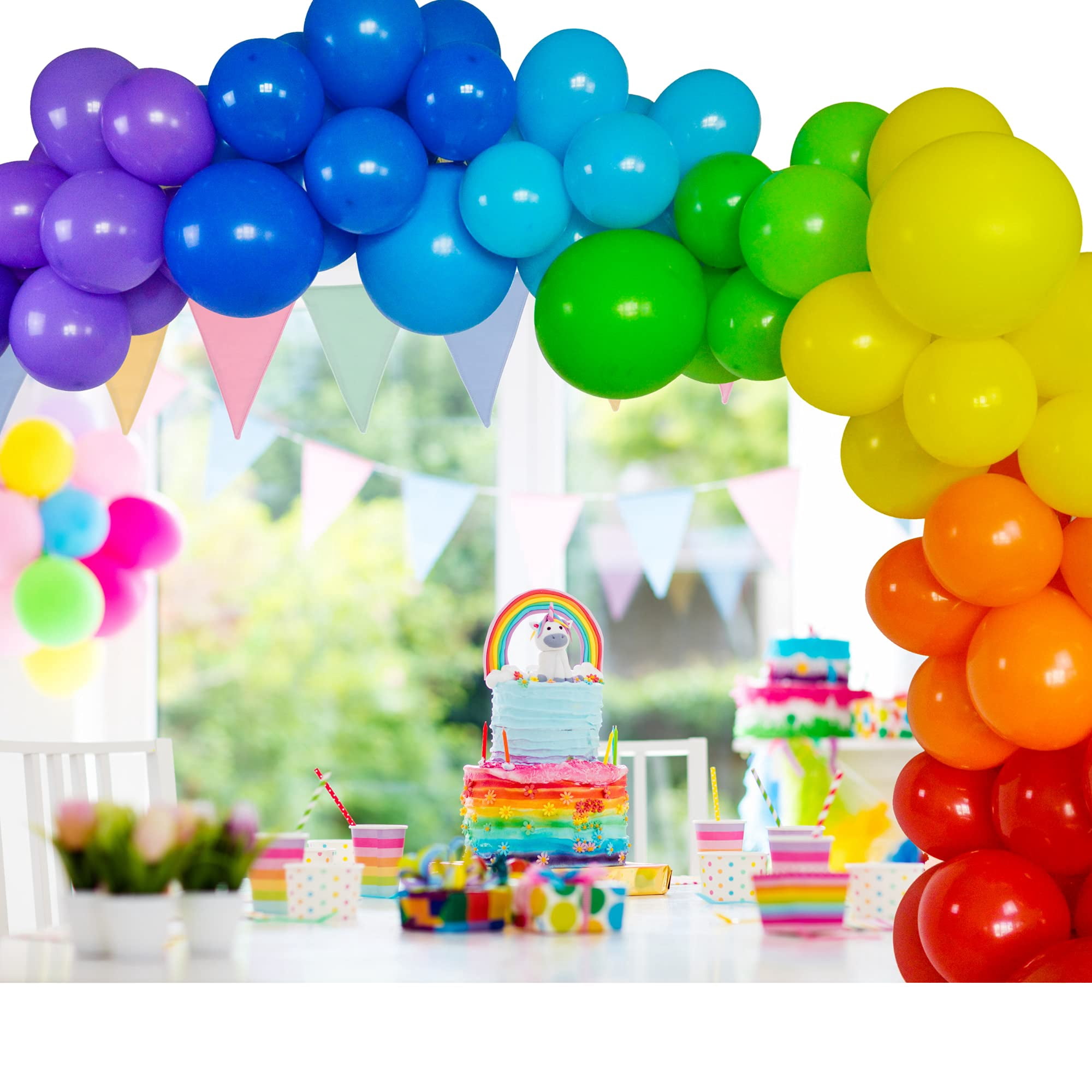 Morri Party RAINBOW BALLOON CM31 Garland Kit - 14 ft Colorful Rainbow ...