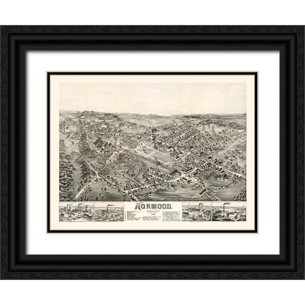 Morrills 18x15 Black Ornate Wood Framed with Double Matting Museum Art ...