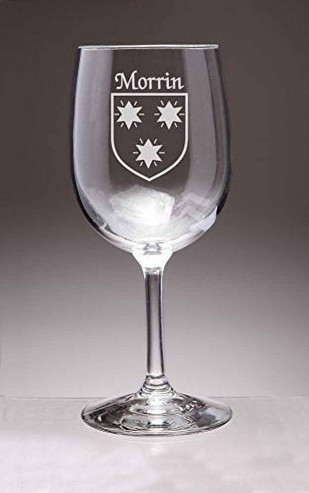 Morrin Irish Coat of Arms Wine Glasses - Set of 4 (Sand Etched ...