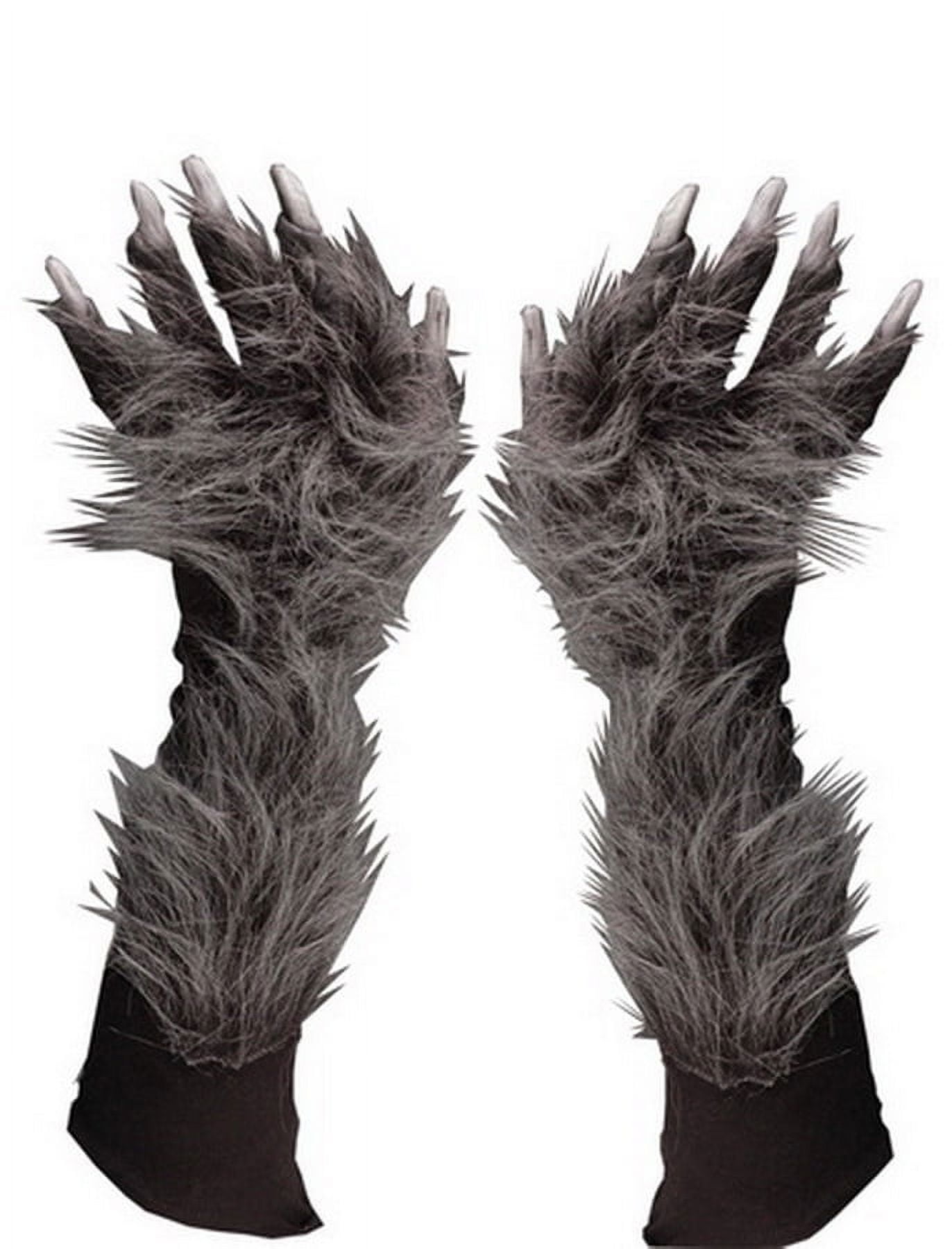 Morris Costumes Halloween Werewolf Hands, Gray Fur and Claws, One Size ...