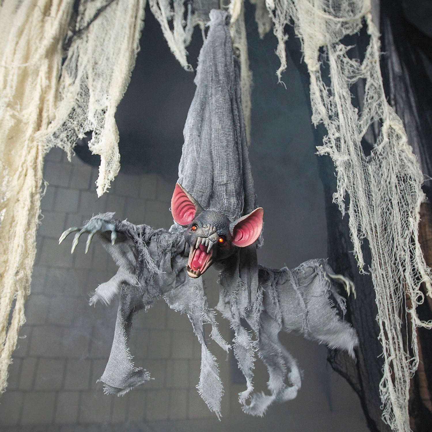 ATC Animated Light-Up Upside-Down Gray Bat Halloween Decoration - Gray One Size Fits Most ...