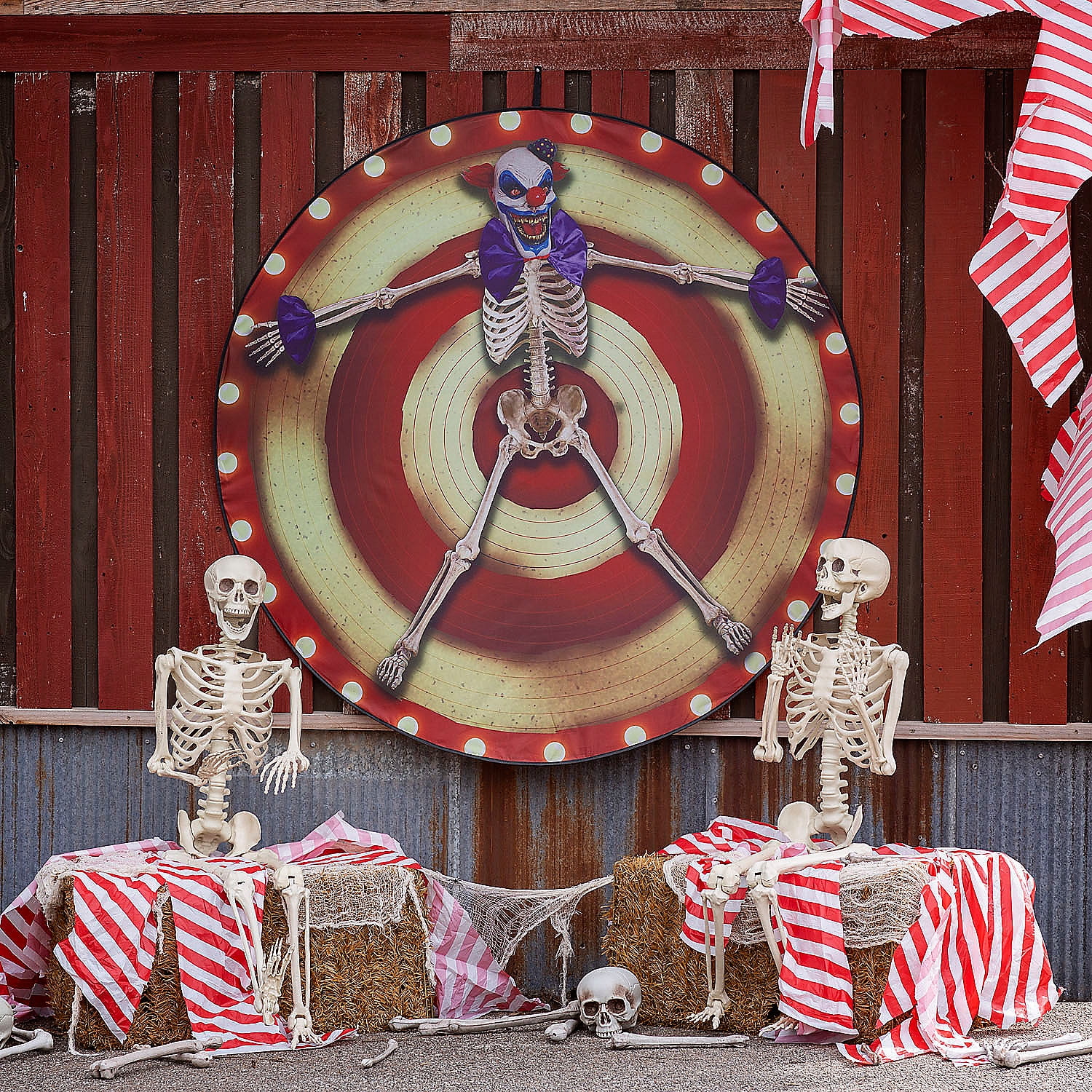62 3/4" Clown Skeleton Target Ready-to-Hang Halloween Decoration ...