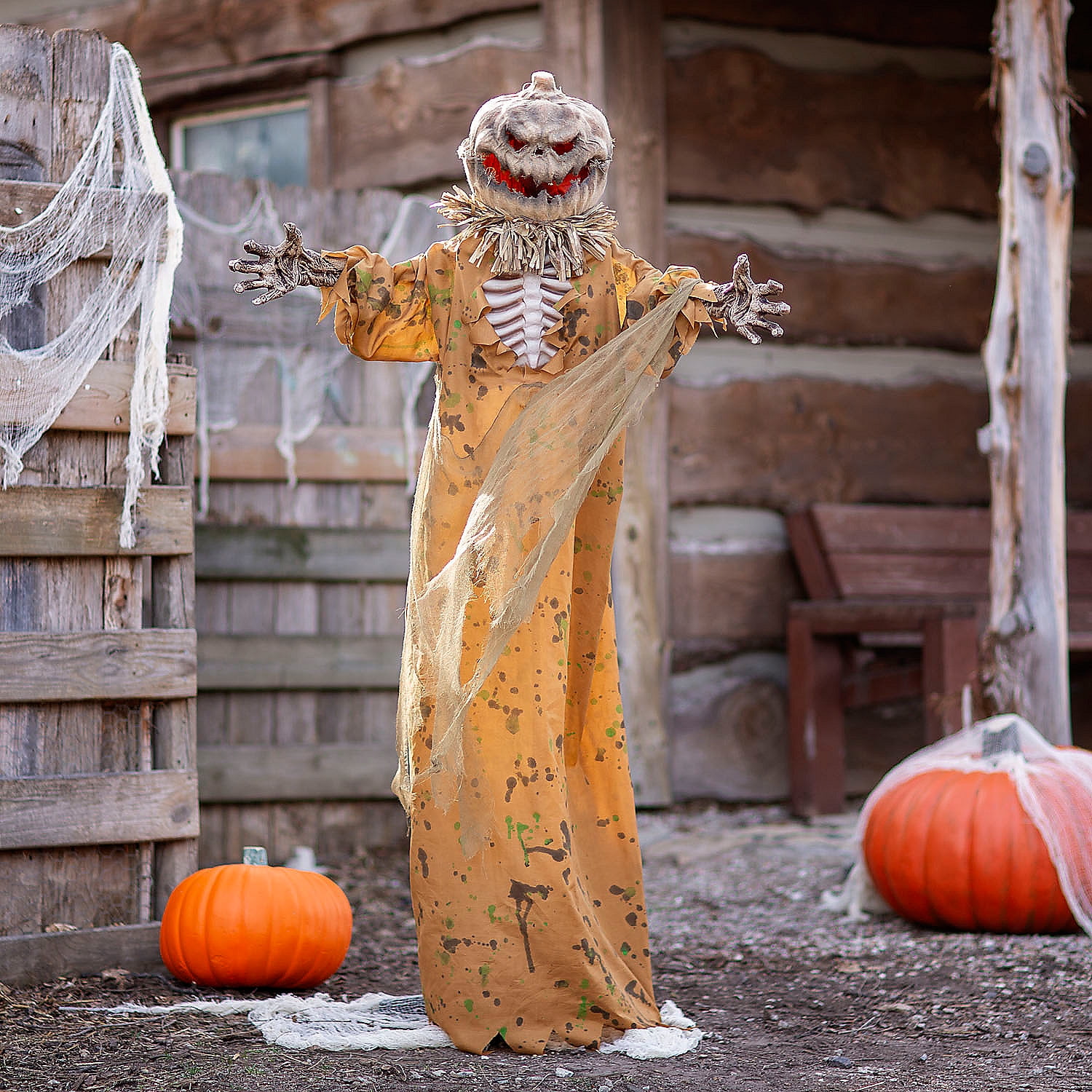 Morris Costumes 5.5 ft Standing Pop-Up Head Pumpkin Man Decoration ...